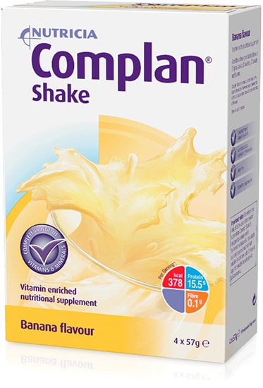 Complan Shake Banana Flavour Sachets - 4 x 57g | Chemist 4 U