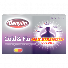 Buy Benylin Cold & Flu Max Strength – 16 Capsules | Chemist4U