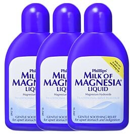 Buy Phillips Milk Of Magnesia Liquid Mint Flavour - 3 Pack | Chemist4U
