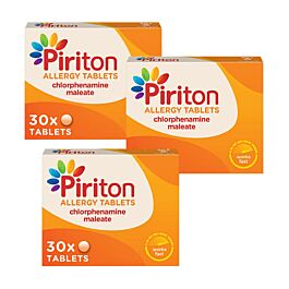 Buy Piriton Hay Fever and Allergy Relief 30 Tablets - 3 Pack