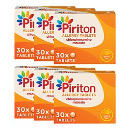 Buy Piriton Hay Fever and Allergy Relief 30 Tablets - 6 Pack