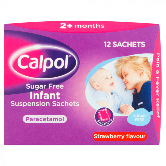 Calpol Sugar Free Infant Suspension Strawberry - 12 Sachets | Chemist 4 U