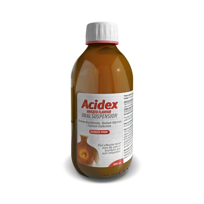 Acidex Original Sugar Free Oral Suspension Aniseed - 500ml | Heartburn ...