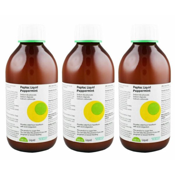 Peptac Peppermint Flavour Antacid - 500ml (3 Pack)