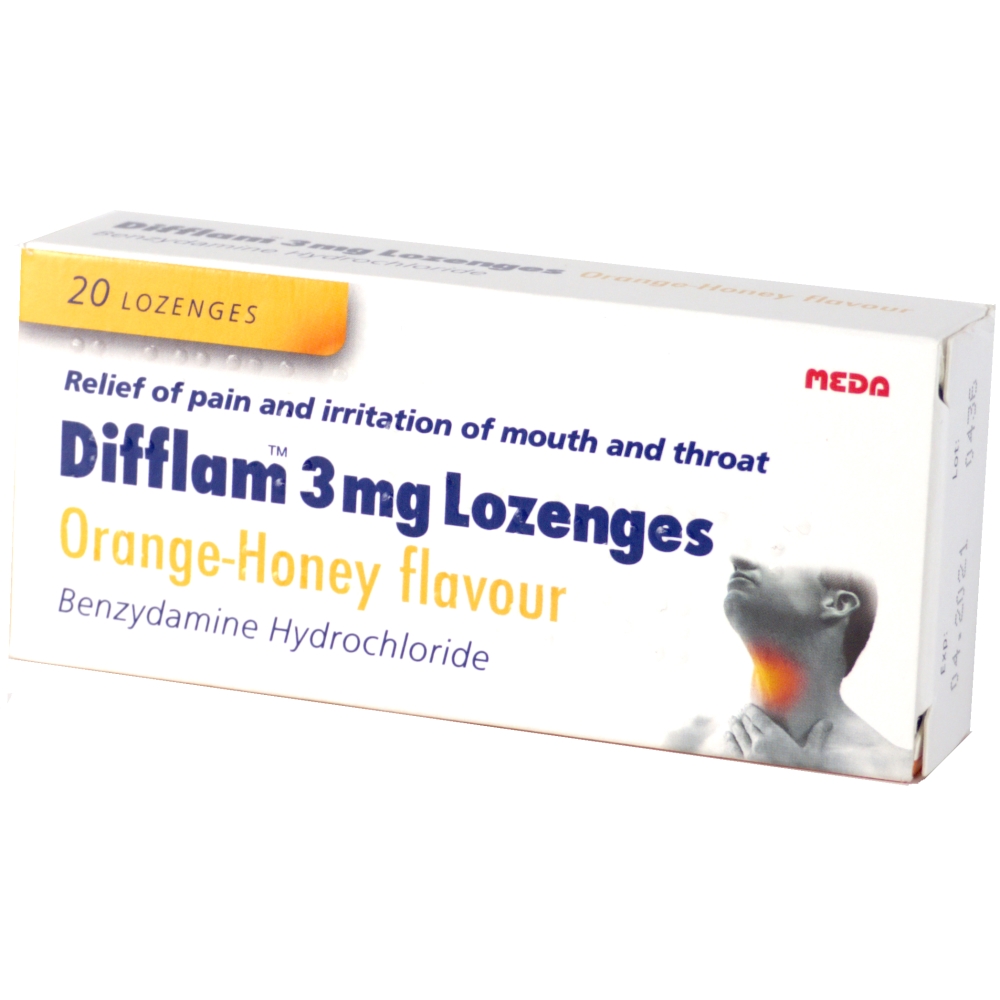 Difflam Orange & Honey - 20 Lozenges 3mg | Chemist 4 U