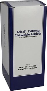 Buy Adcal Calcium Carbonate 1500mg - 100 Tablets