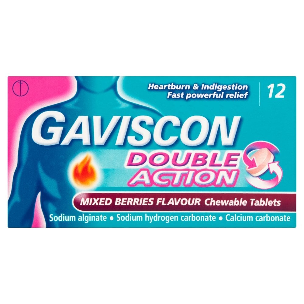 Buy Gaviscon Double Action Mixed Berries - 12 Tabs | Chemist4U