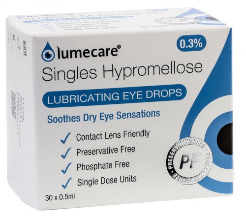 Buy Lumecare Hypromellose Eye Drops 0.3% Single Doses W/W 0.5ml- 30 Pack