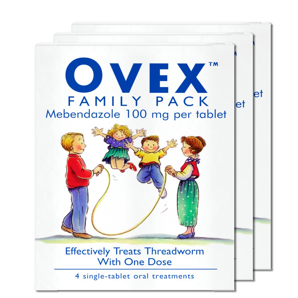 Ovex - 3 Pack of 4 Tablets | Threadworm Relief | Chemist4U