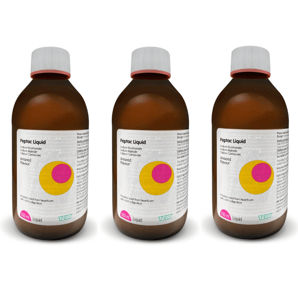 Buy Peptac Liquid - Original Aniseed Flavour - 500ml 3 Pack | Chemist4U
