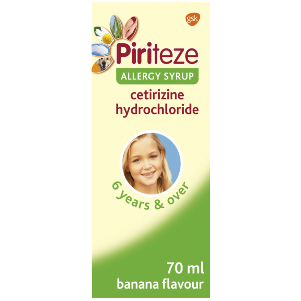 Buy Piriteze Allergy Syrup 70ml | Hay Fever | Age 6+ | Chemist4U