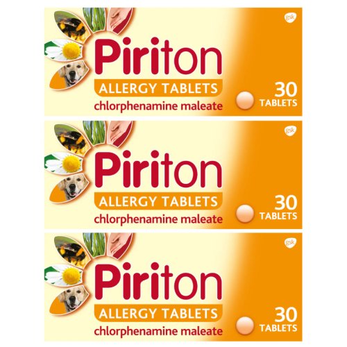 Buy Piriton Hay Fever and Allergy Relief 30 Tablets - 3 Pack