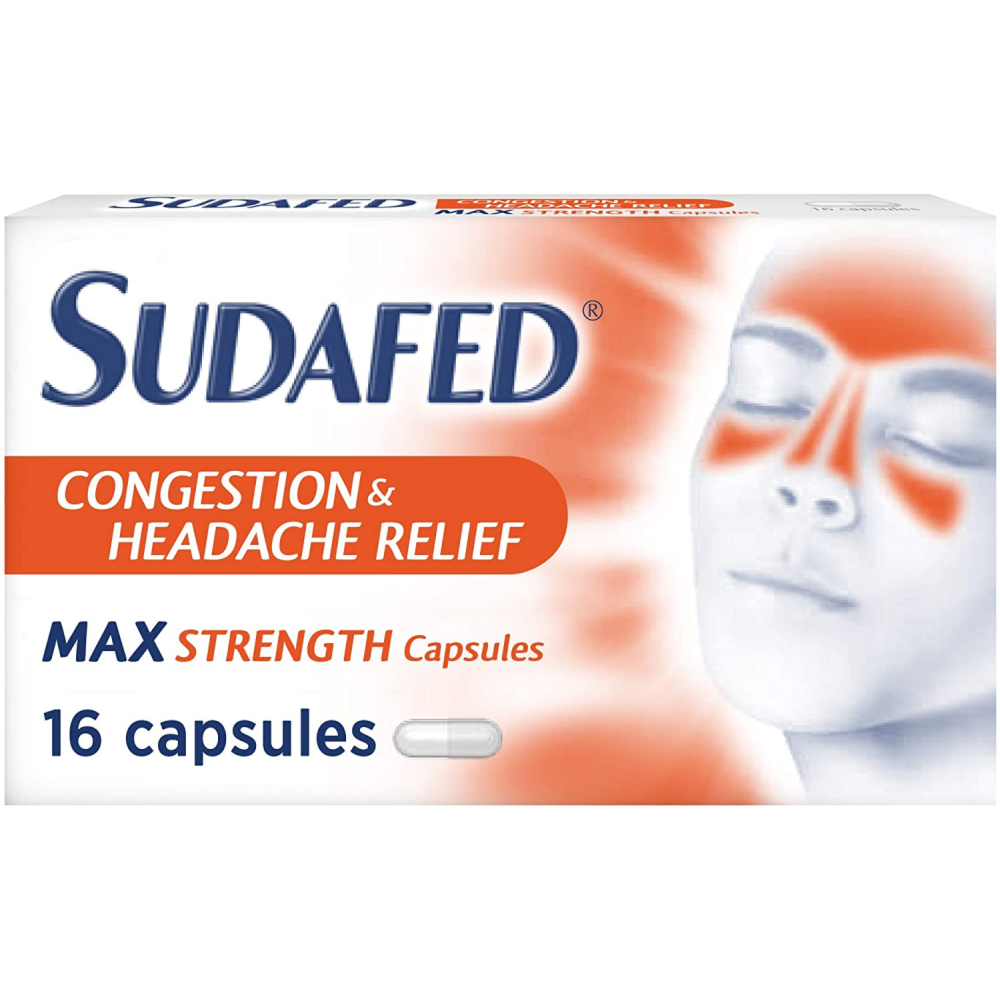 Sudafed Max Strength Relief - 16 Capsules