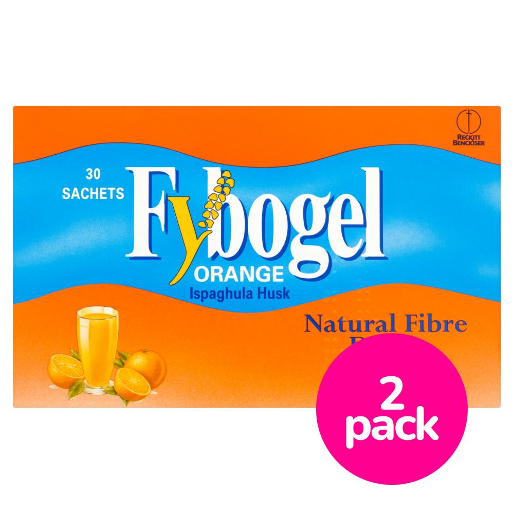Buy Fybogel Orange Natural Fibre Drink - 30 Sachets (2 pack)