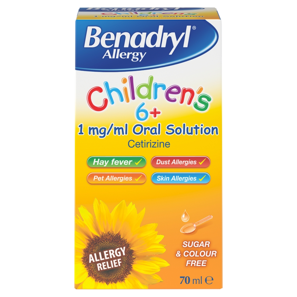 Buy Benadryl Allergy Childrens 1 mg/ml Oral Solution - 70ml