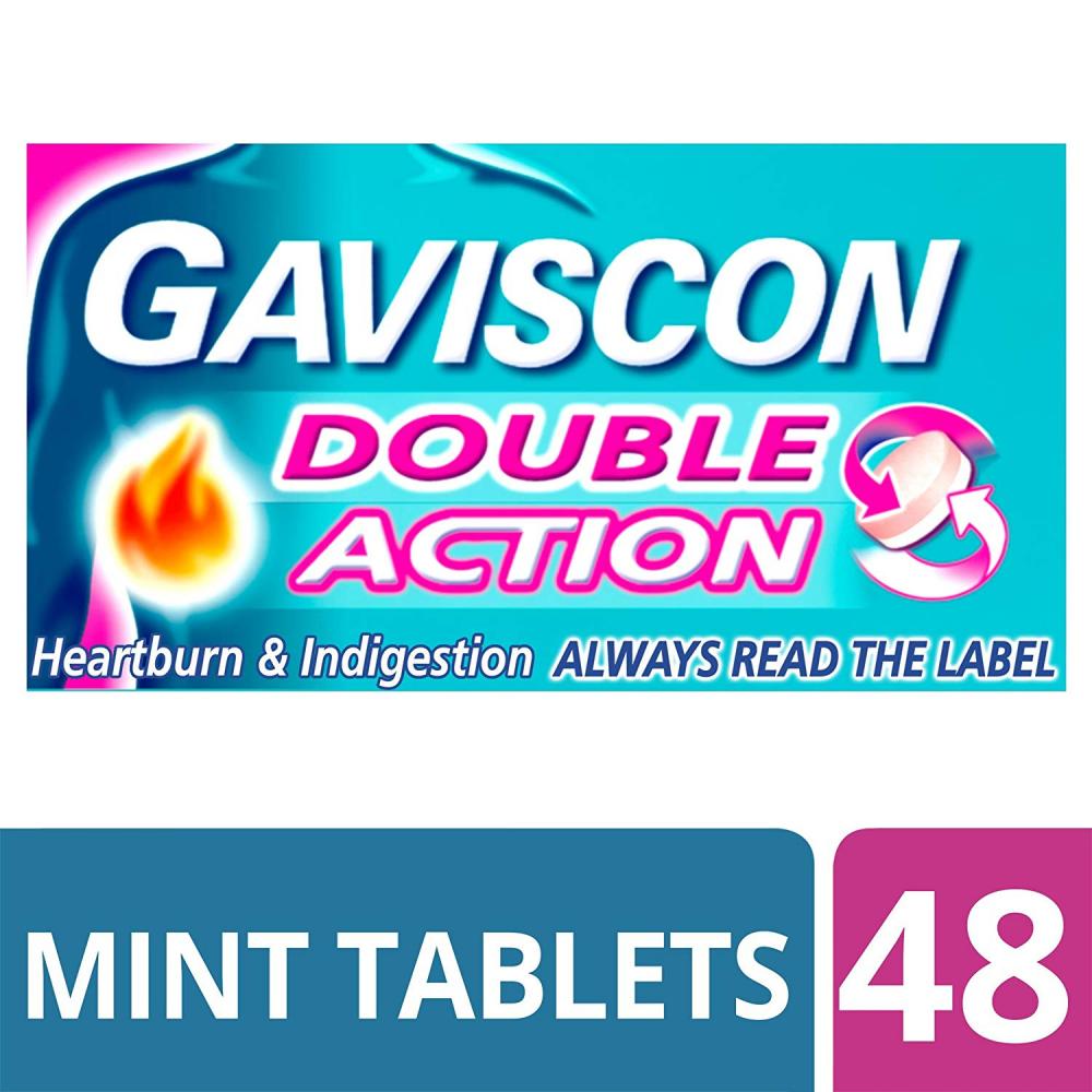 Buy Gaviscon Double Action Mint – 48 Chewy Tabs | Chemist4U