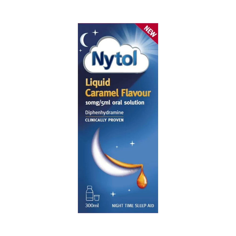 Nytol Liquid Caramel Flavour Solution 10mg/5ml - 300ml | Sleep aid ...