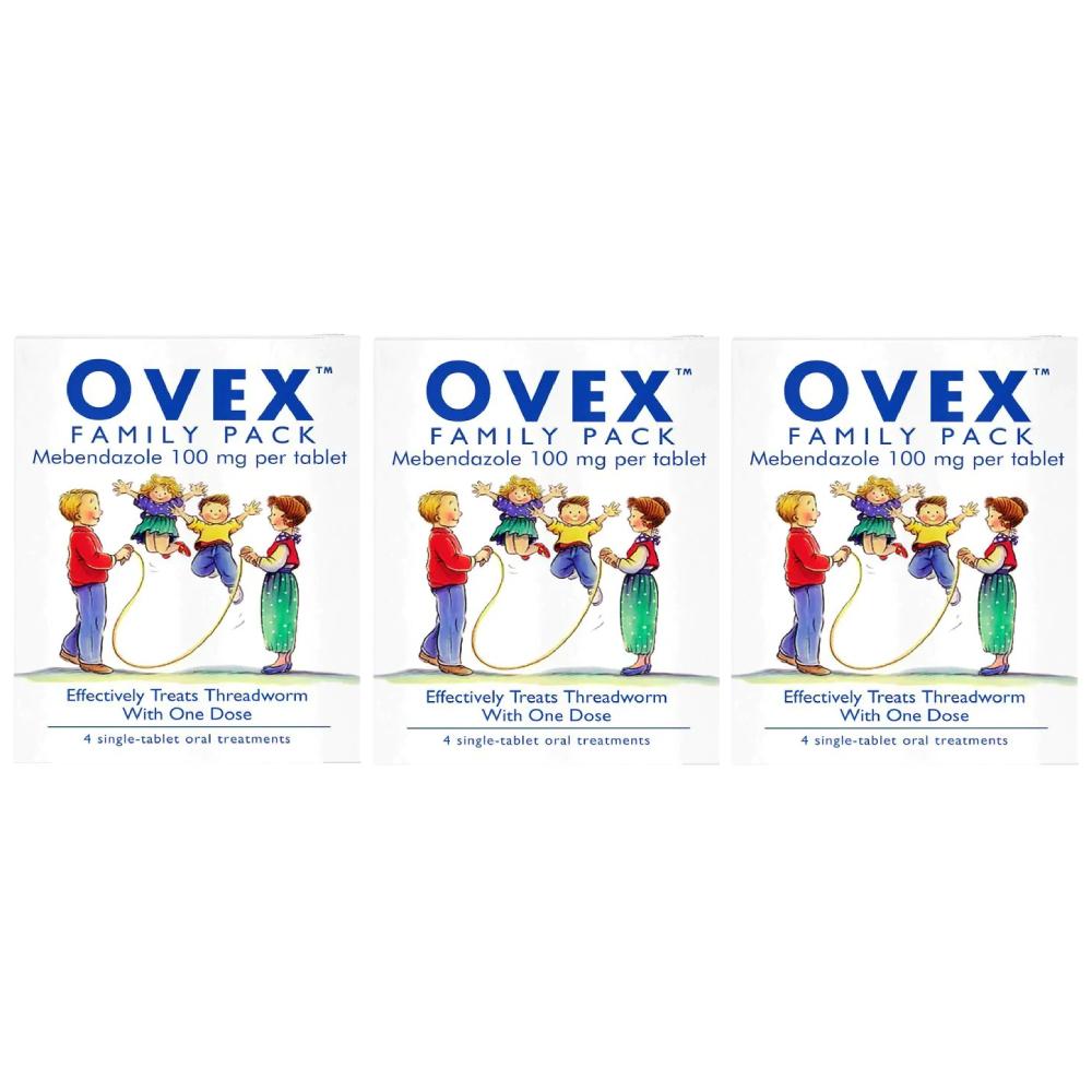 Ovex - 3 Pack of 4 Tablets | Threadworm Relief | Chemist4U