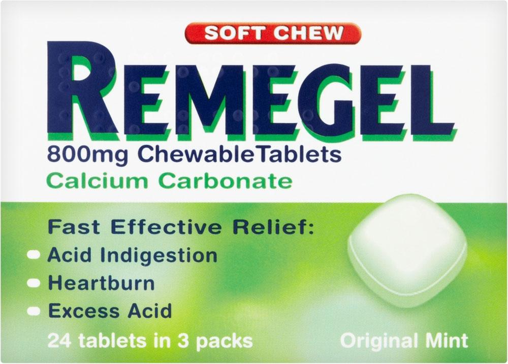 Remegel Original Indigestion Chews - 24 Tablets | Chemist 4 U
