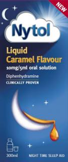 Nytol Liquid Caramel Flavour Solution 10mg/5ml - 300ml | Sleep aid ...