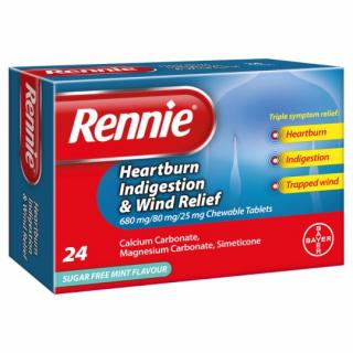Rennie Heartburn, Indigestion & Wind Relief – 24 Chewable Tablets